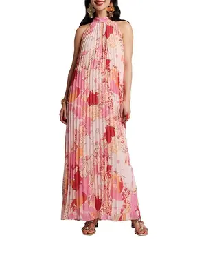 FRANCES VALENTINE Slim Pleated Maxi Dress