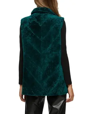 Gorski Reversible Shearling Lamb Vest - Emerald/black