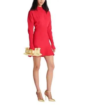 Balmain Short Flared Knit Dress - Pink