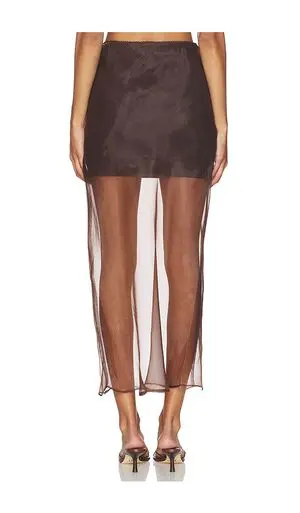 Line & Dot X Denman Midi Skirt - Brown