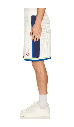 Casablanca Crochet Shorts - White & Blue