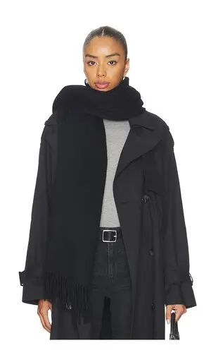 ANINE BING Augustina Scarf In Black - Black Wool