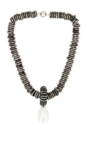 JULIETTA Pearl Drop Necklace - Black