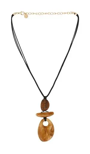 8 Other Reasons Juness Cord Pendant Necklace - Marbled Brown & Black