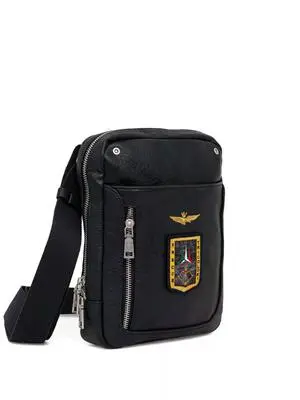 AERONAUTICA MILITARE Zipped Messenger Bag With Appliqué Details - Blue