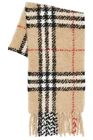 Burberry Giant Check Boucle Scarf In Brown
