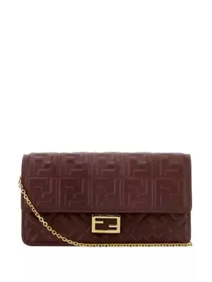 Fendi Small Embossed Baguette Shoulder Bag