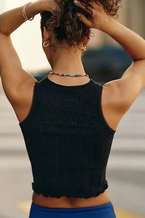LYREBIRD Seamless High-neck Tank Top - Black Onyx