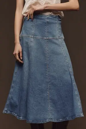 Maeve Waisted Denim Maxi Skirt