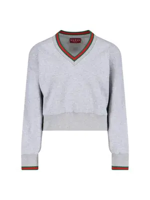 Gucci Web Sweater - Gray