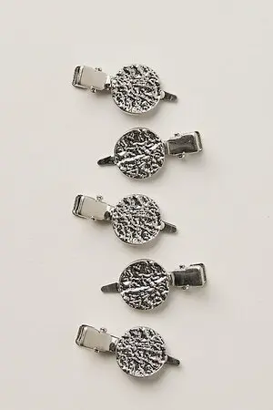 Free People Coined Barrette Set - Silver