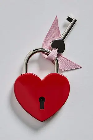 Free People Heart Lock And Key Keychain