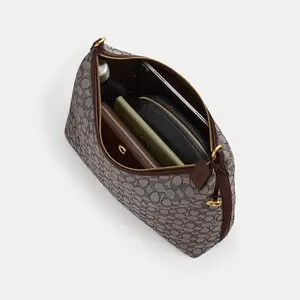 COACH Juliet Shoulder Bag 38 In Signature Jacquard - Brass/oak Maple