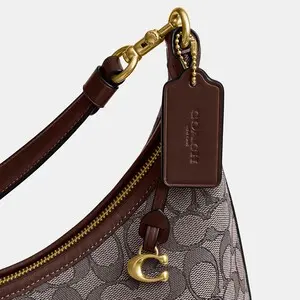 COACH Juliet Shoulder Bag 38 In Signature Jacquard - Brass/oak Maple