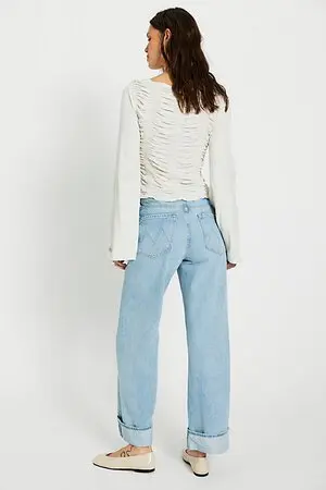 MOTHER The Dodger Button Hover Cuff Jeans