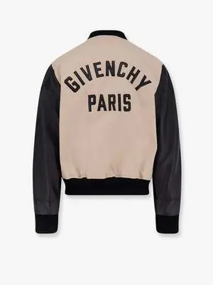 Givenchy Cotton Jacket With Leather Sleeves - Beige