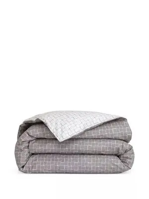 Lacoste Jacquard Grid Duvet Cover - Grey
