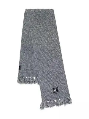 Just Cavalli Logo-patch Scarf - Grey