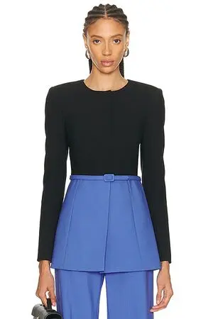 Carolina Herrera Belted Crewneck Jacket