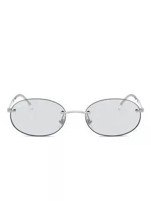 Ray-ban Oval-frame Glasses - Silver