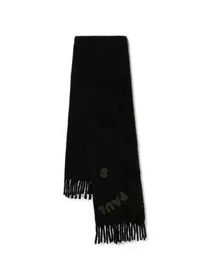 Paul Smith Fringed Logo Scarf - Black