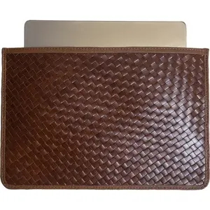 DEUX MAINS Woven Laptop Sleeve - Brown