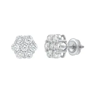 LUVMYJEWELRY 1 Ct Lab Grown Diamond Stud Earrings - 14k White Gold