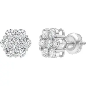LUVMYJEWELRY 1.75 Ct Tw Lab Grown Diamond Stud Earrings - 14k White Gold