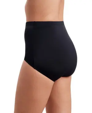 SHAPESOLVER Full Hipster Brief Swimsuit Bottom - Black