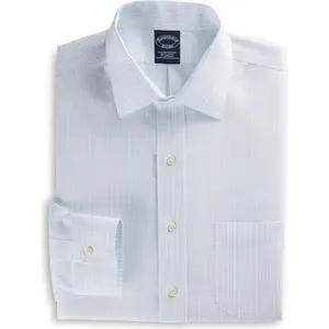 Brooks Brothers Big & Tall Non-iron Graph Patterned Dress Shirt - Blue Multi