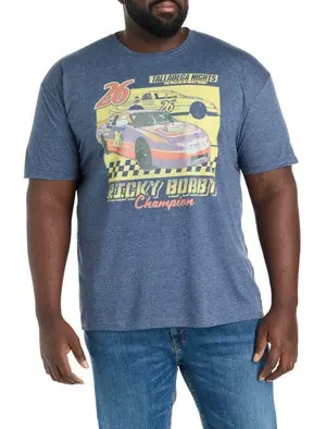 TRUE NATION BY DXL Big & Tall Ricky Bobby Car Race Flag Graphic Tee