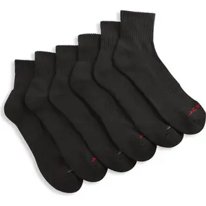 REEBOK Vector Quarter-top Socks 6-pack - Black