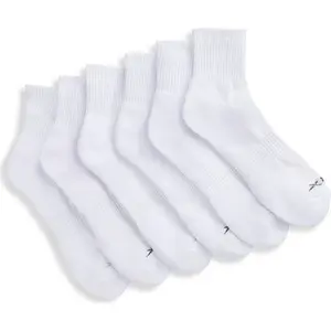 REEBOK Vector Quarter-top Socks 6-pack - White