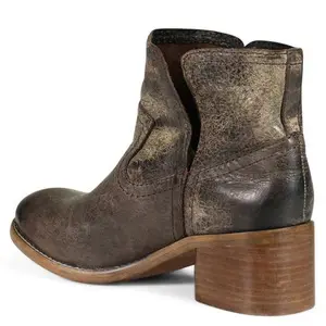 DIBA TRUE Distressed Leather Western Bootie - Charcoal