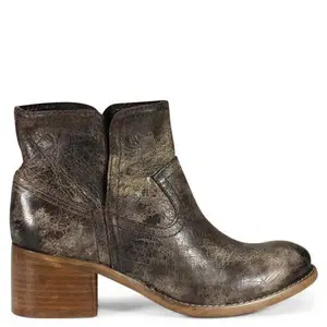 DIBA TRUE Distressed Leather Western Bootie - Charcoal