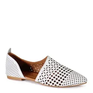DIBA TRUE Papy Russ Leather D'orsay Slip On Flat - Off White