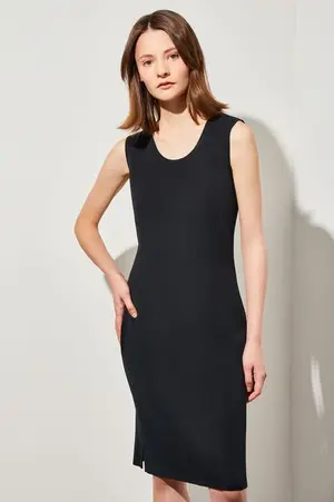 Ming Wang Sleeveless Knit Sheath Dress - Black