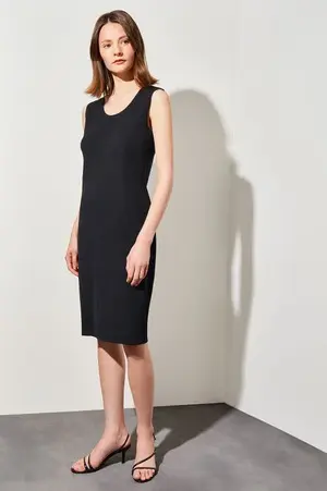 Ming Wang Sleeveless Sheath Knit Dress