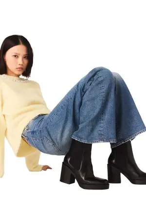 Maje Heeled Leather Chelsea Boots