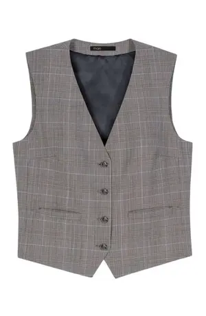 Maje Checked Tailored Vest - Grey