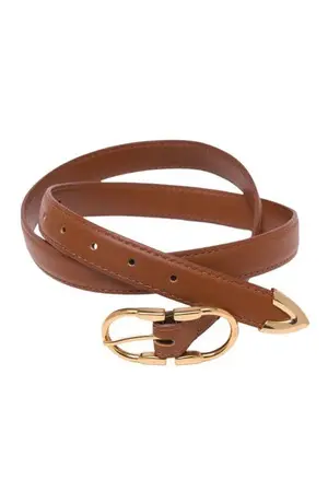 Maje Double-buckle Leather Belt - Camel