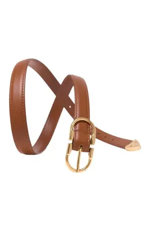 Maje Double-buckle Leather Belt - Camel
