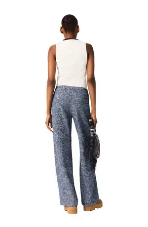 Maje Tweed Wide-leg Trousers