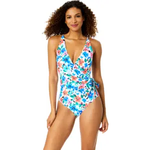 ANNE COLE Wrap Tie One-piece Swimsuit - Fiore