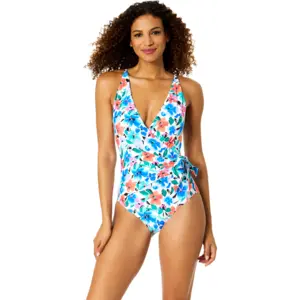 ANNE COLE Wrap Tie One-piece Swimsuit - Fiore