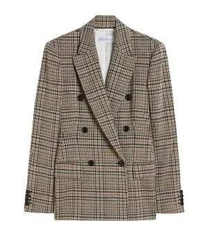 Max Mara Wool-cotton Check Blazer