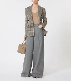 Max Mara Wool-cotton Check Blazer