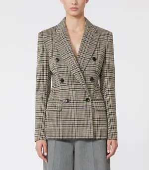 Max Mara Wool-cotton Check Blazer