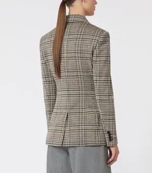 Max Mara Wool-cotton Check Blazer