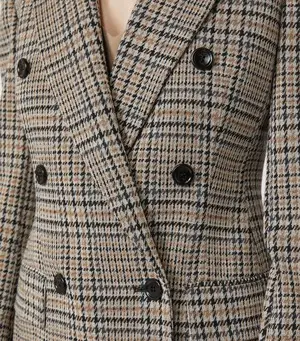 Max Mara Wool-cotton Check Blazer